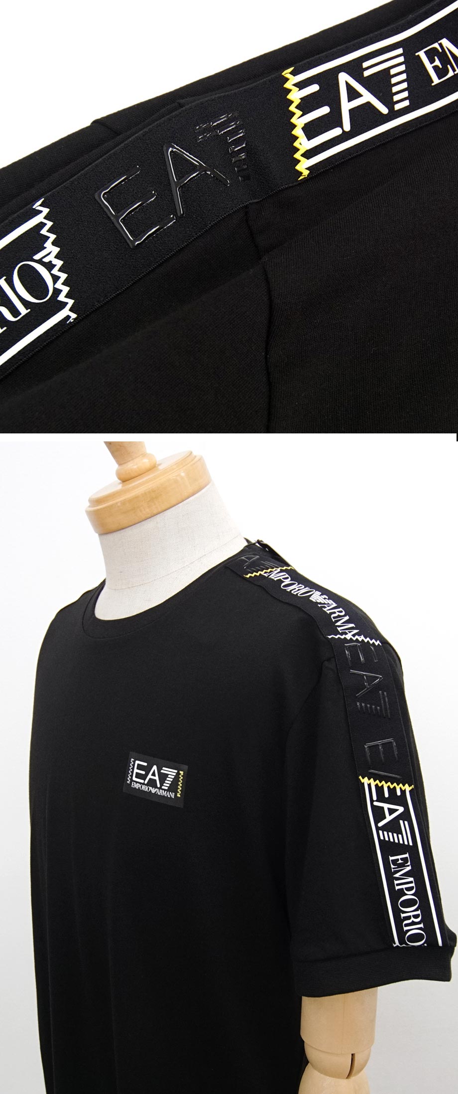 代購代標第一品牌－樂淘letao－[新品]EA7 エンポリオアルマーニ【M (日本L)】今季 2023SS ブランドロゴ入 半袖Tシャツ スリーブロゴ 国内正規品 【1品限り/送料150円】